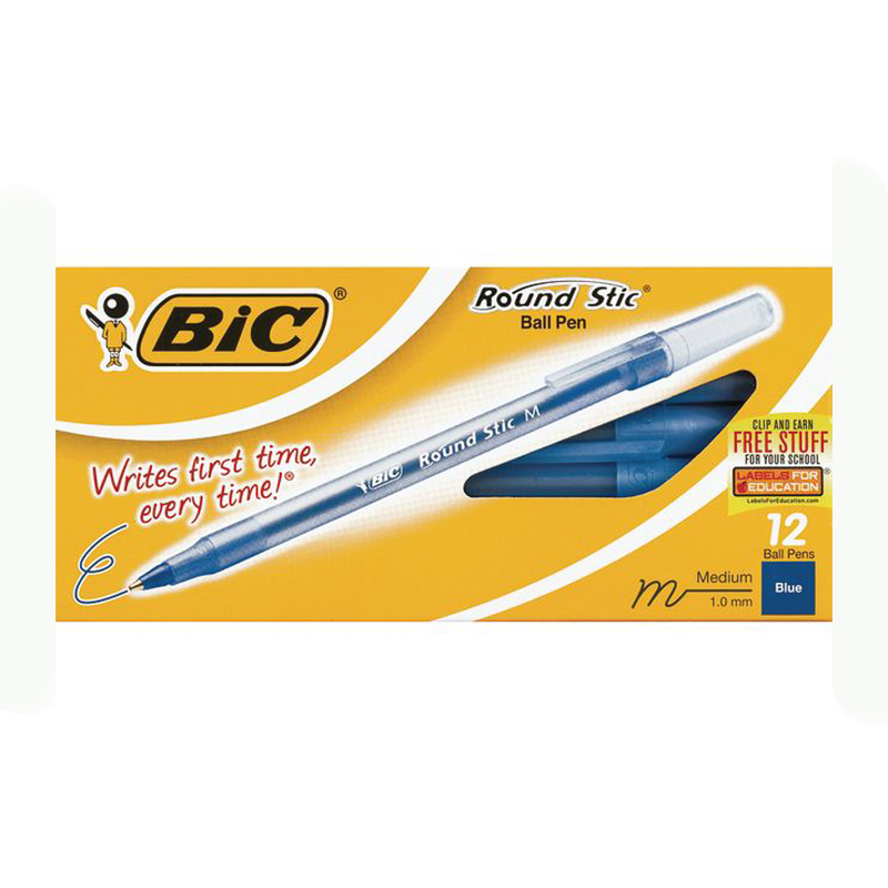 PEN BIC ROUND STIC BLUE PK 12 – VK Office Supplies